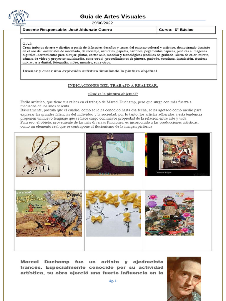 Guia Arte Contemporaneo 6B 29 7 22 | PDF | Pinturas | Las artes