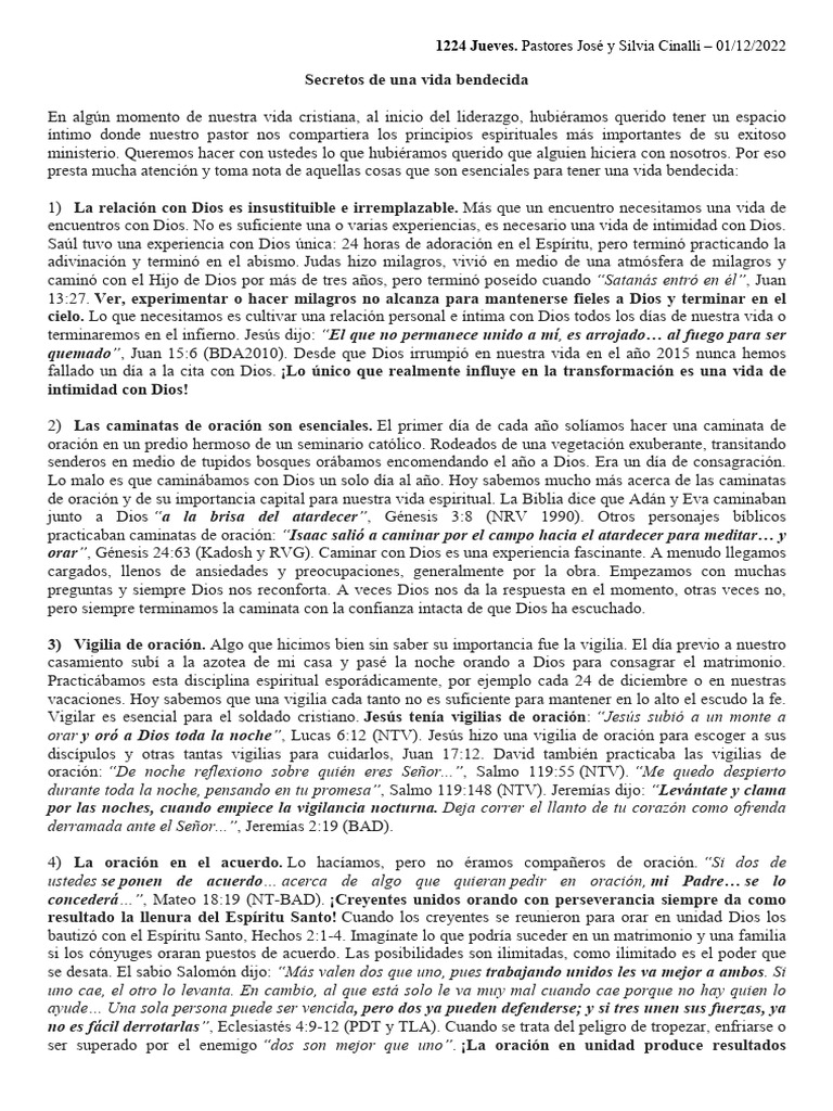 1224 Secretos de Una Vida Bendecida | PDF | Oración | Dios