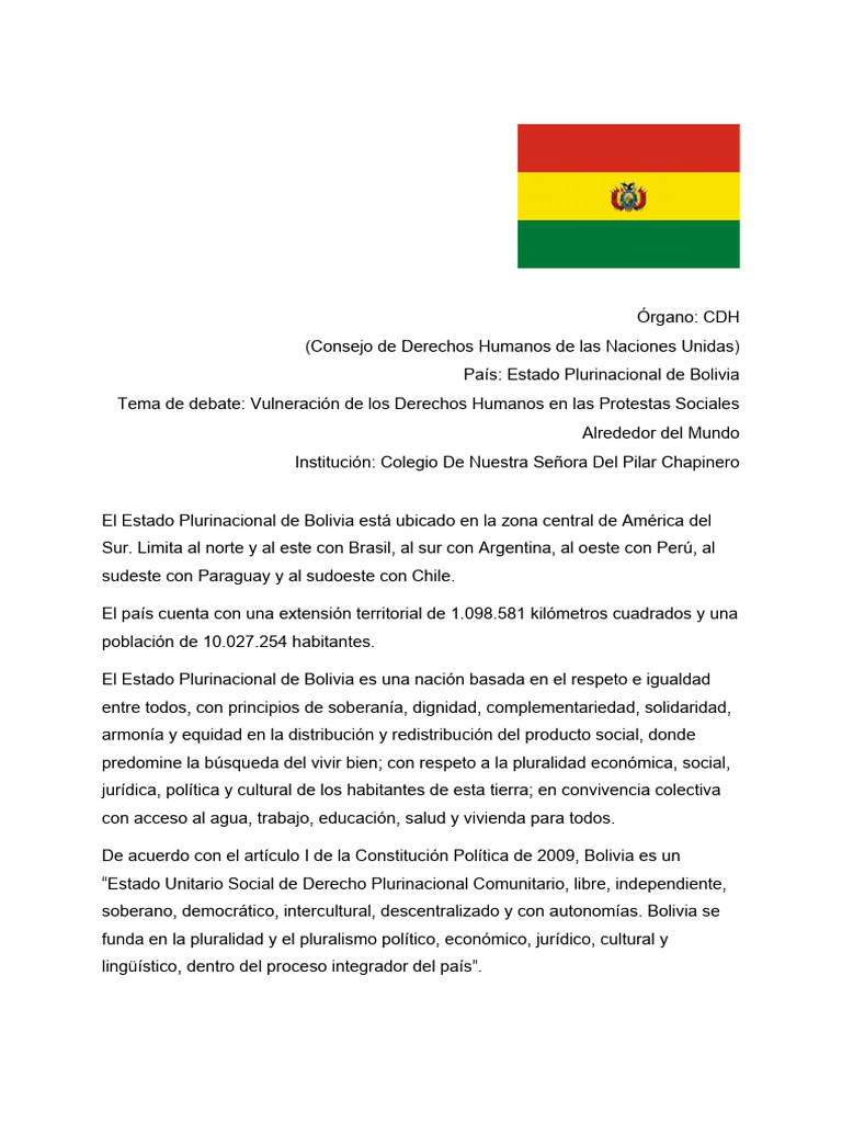 Papel de Posicion Del Estado Plurinacional de Bolivia | PDF | Bolivia ...