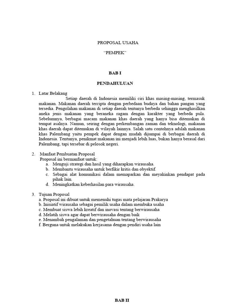 Proposal Usaha | PDF