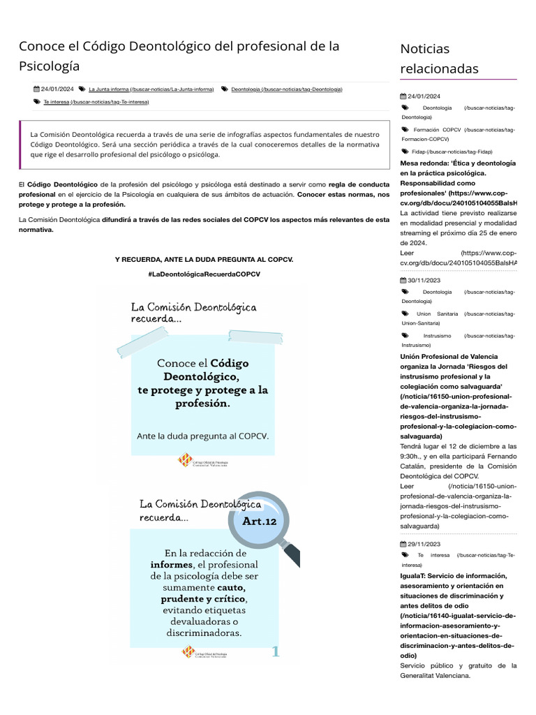 Codigo Deontologico 2024 | PDF