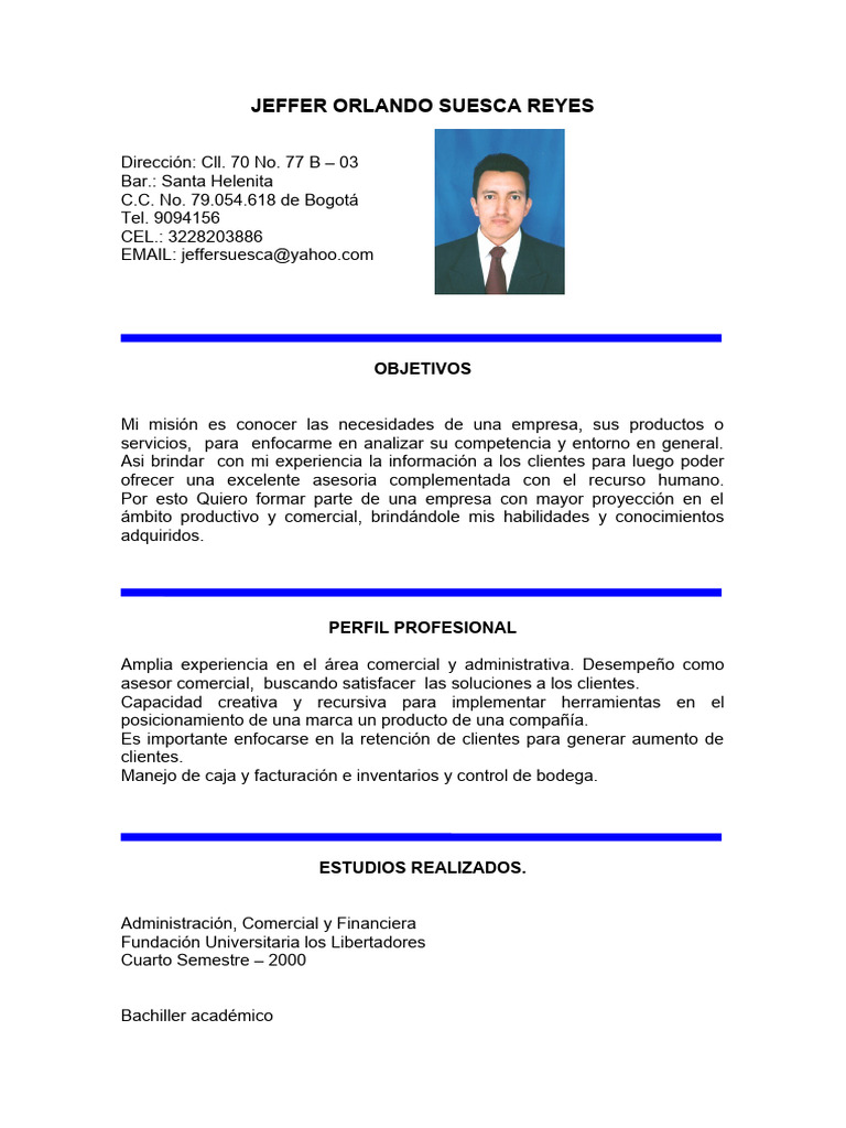 Jeffer Orlando Suesca Reyes: Objetivos | PDF | Economias | Business