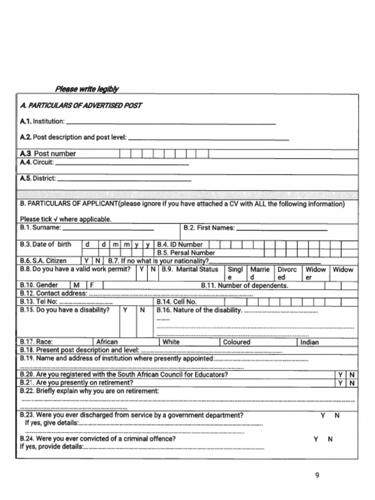LPDE 1 Official Form | PDF