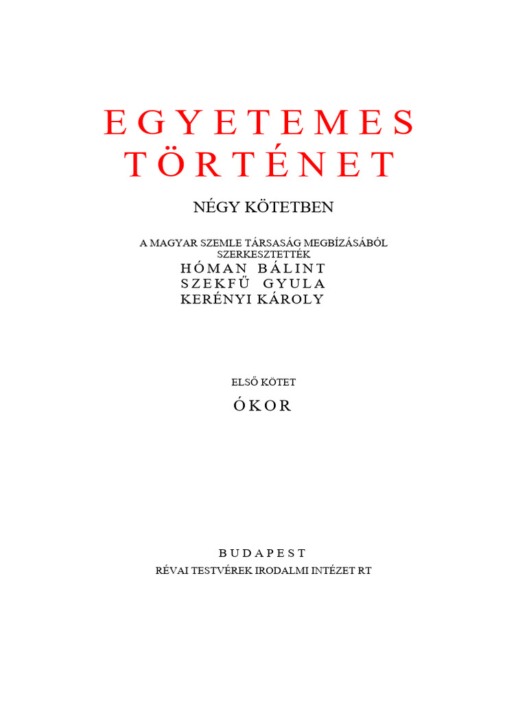 Homan Balint Egyetemes Tortenet 1 Optimized | PDF