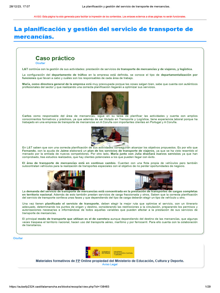 TEMA 3 OTM- La planificación y gestión del servicio de transporte de mercancías_ | PDF ...