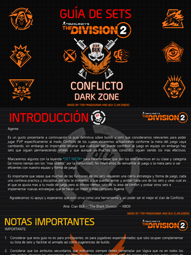 GUIA DE SETS BLK DIV2 v1 | PDF | Armas de fuego | Equipo