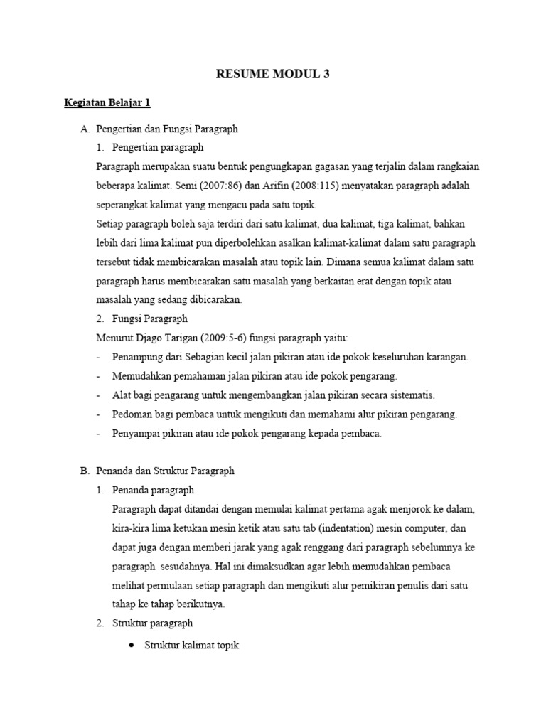 Resume Modul 3 Keterampilan Menulis | PDF | Seni & Disiplin Bahasa