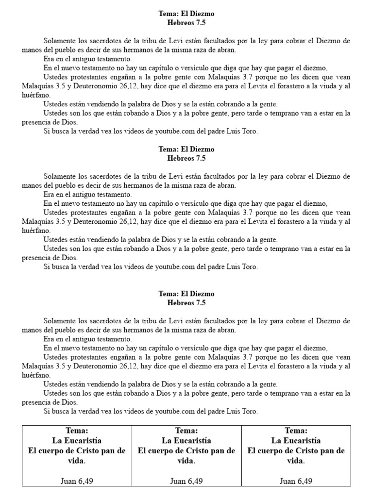 El Diesmo | PDF | Diezmo | Libro de malachi