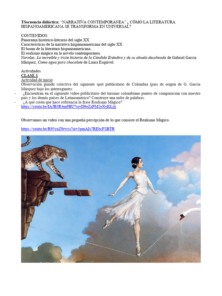 Secuencia Didáctica Realismo Mágico | PDF | Realismo literario ...