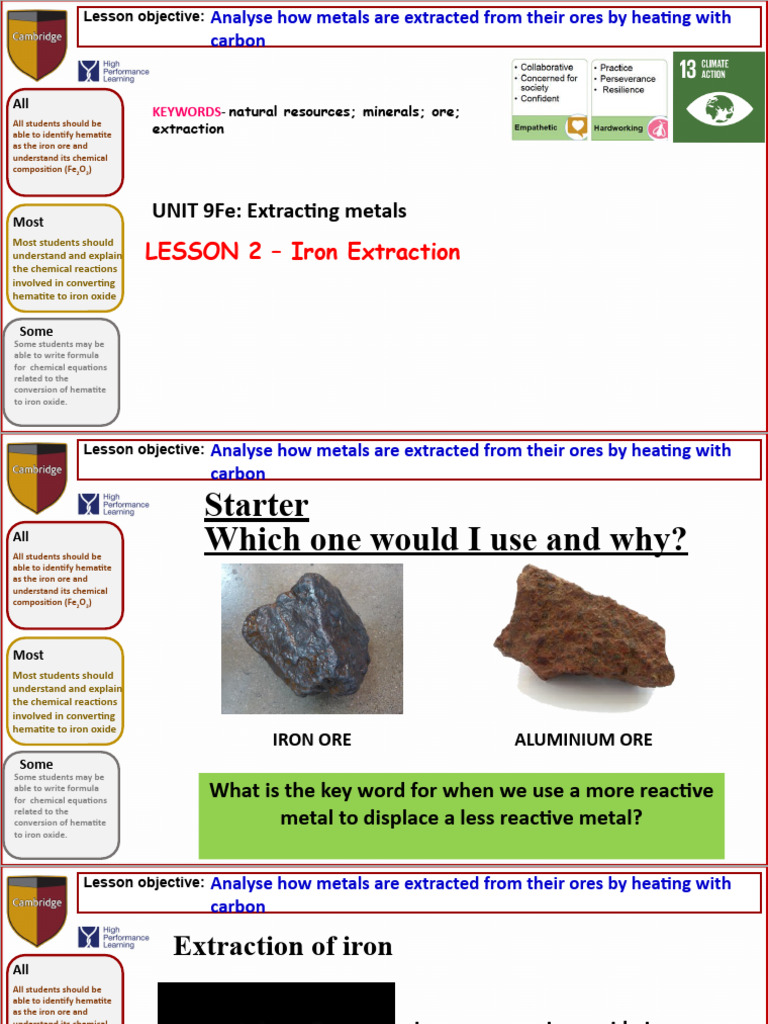LN 2 Extraction of Iron | PDF | Oxide | Iron