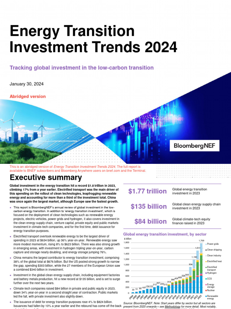 Energy Transition Investment Trends 2024 | PDF | Renewable Energy ... Energy Transition Investment Trends 2024 | PDF | Renewable Energy ...