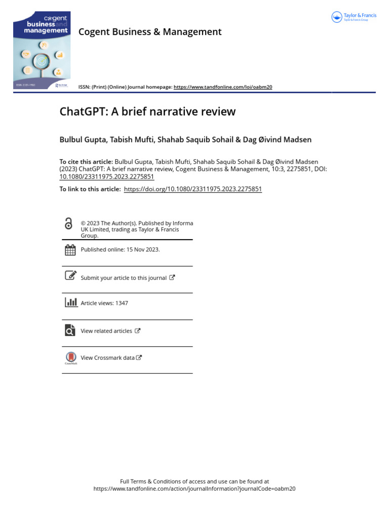 ChatGPT A Brief Narrative Review | PDF | Artificial Intelligence ...