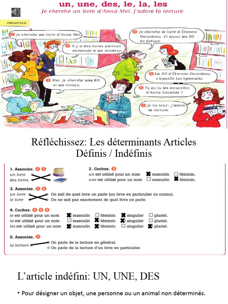 4.LesDeterminants Articles Def Indef | PDF | Genre grammatical | Nombre ...