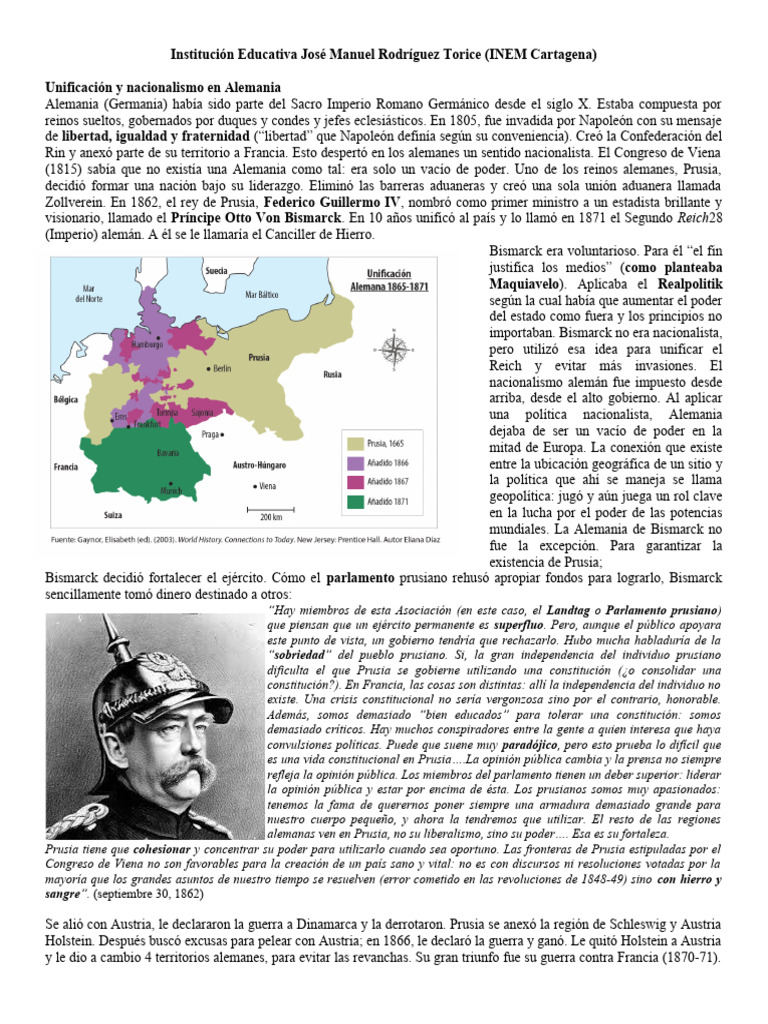 Unificiación de Alemania 8vo | PDF | imperio Alemán | Prusia