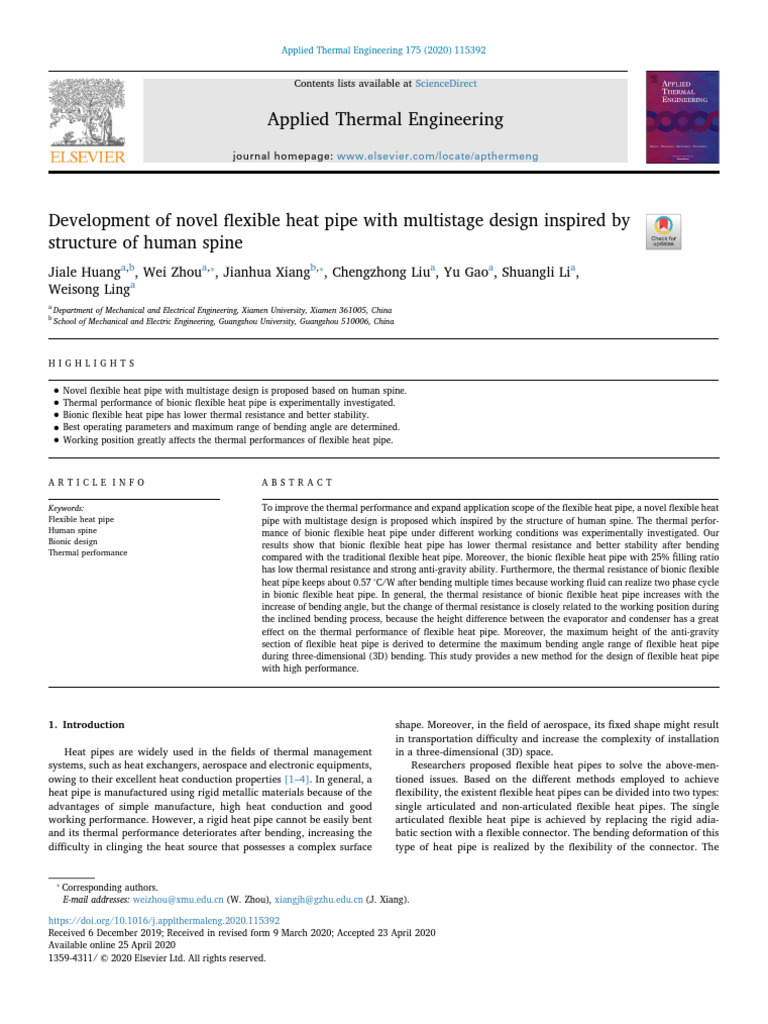 Development of Novel Flexible Heat Pipe With Multistage Design Inspired ...