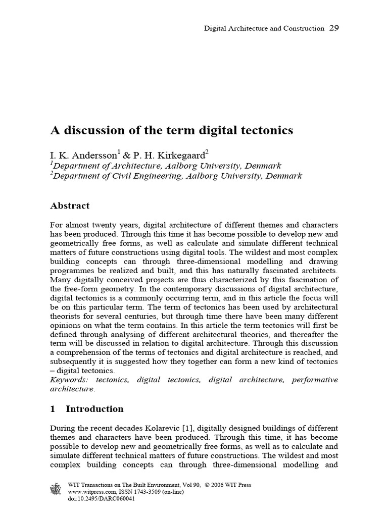 Understanding Digital Tectonics | PDF | Theory | Geometry
