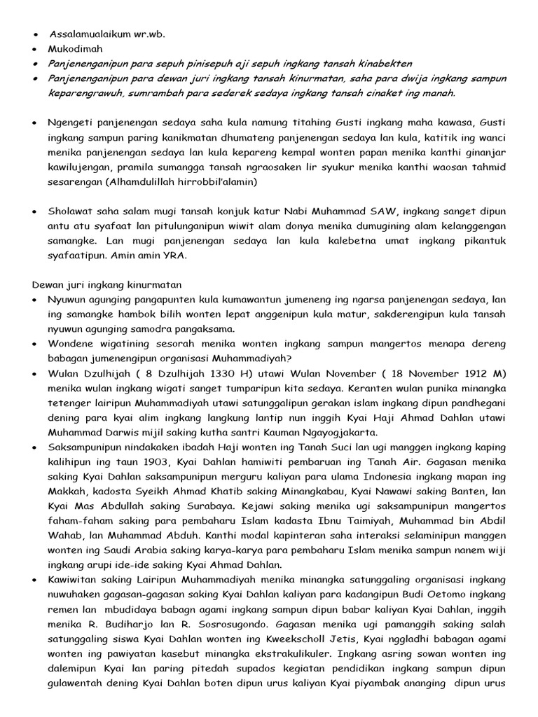 Teks Pidato Bahasa Jawa | PDF