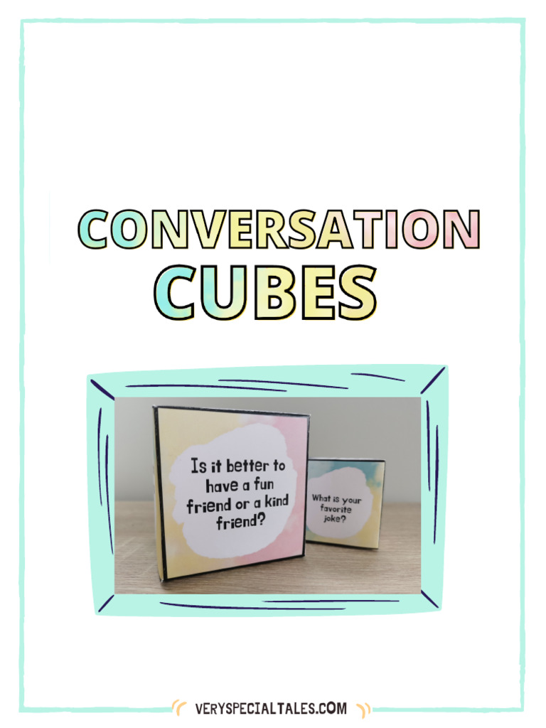 Conversation Cubes and Question Dice Game - VerySpecialTales | PDF ...