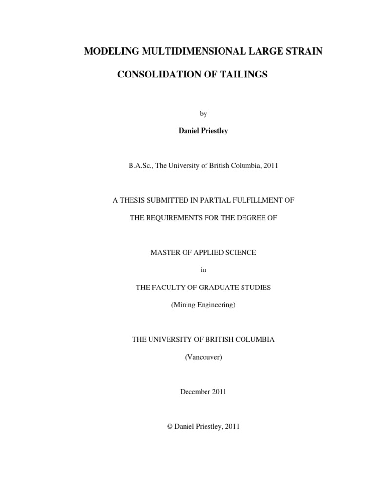 Ubc 2012 Spring Priestley Daniel | PDF | Porosity | Continuum Mechanics