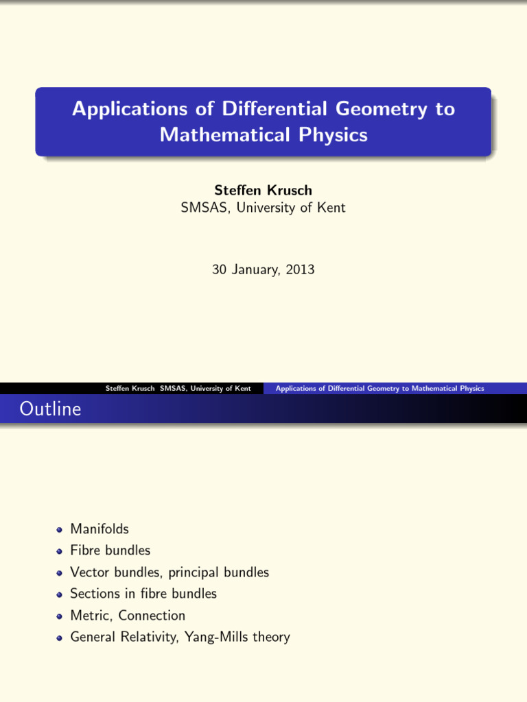 Lecture 1 | PDF | Coordinate System | Manifold