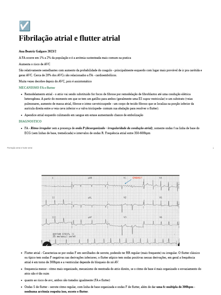 Fibrilação Atrial e Flutter Atrial | PDF | Eletrocardiografia ...