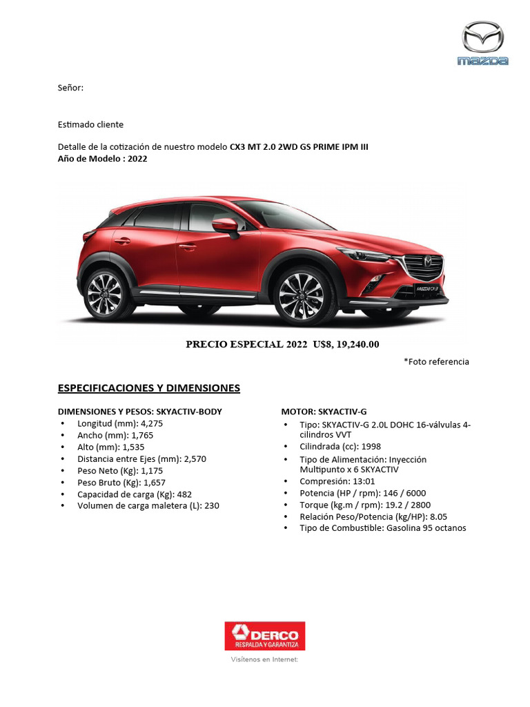 CX3 - MT - 2.0 - 2WD - GS - Prime - Ipm Iii | PDF | Airbag | Vehículos terrestres