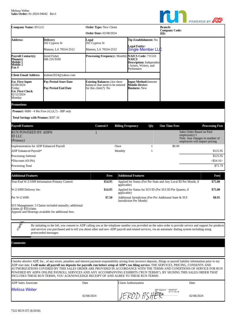 ADP Run Quote 2024 | Download Free PDF | Payments | Payroll Tax