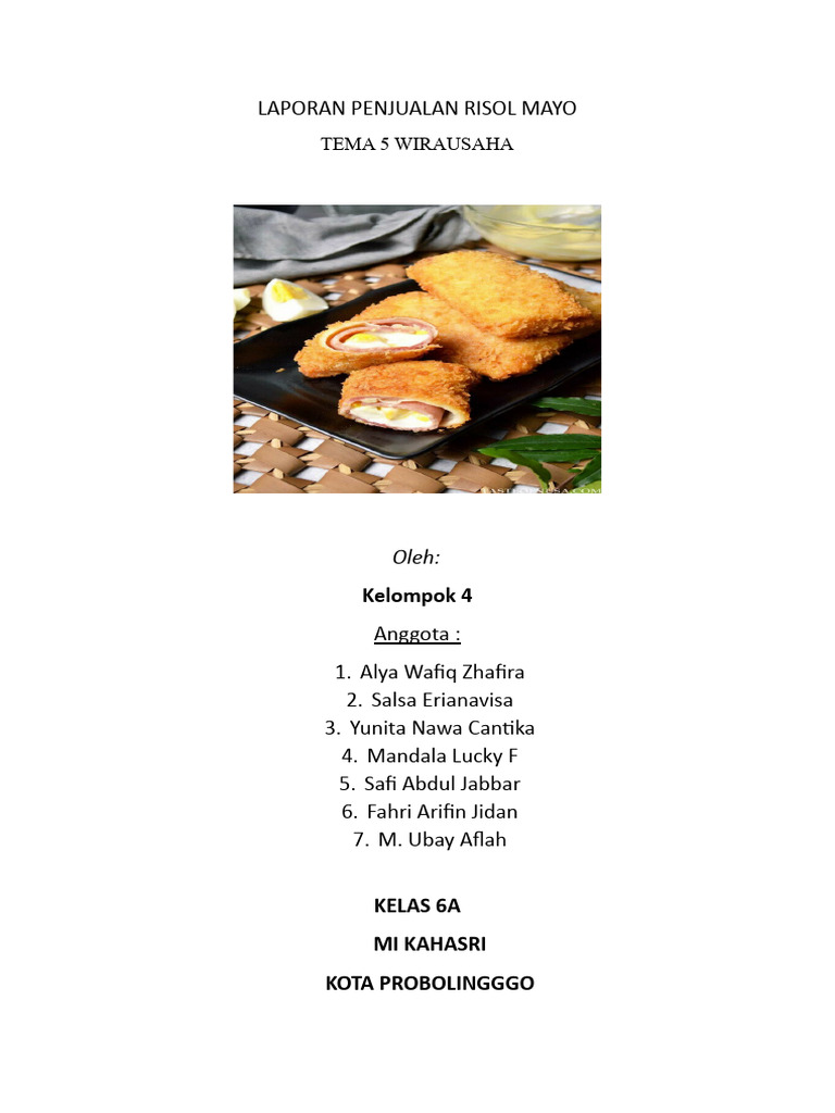 Laporan Penjualan Risol Mayo | PDF