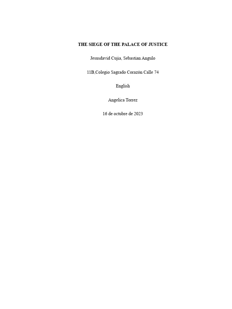The Palace of Justice Siege Explained | PDF