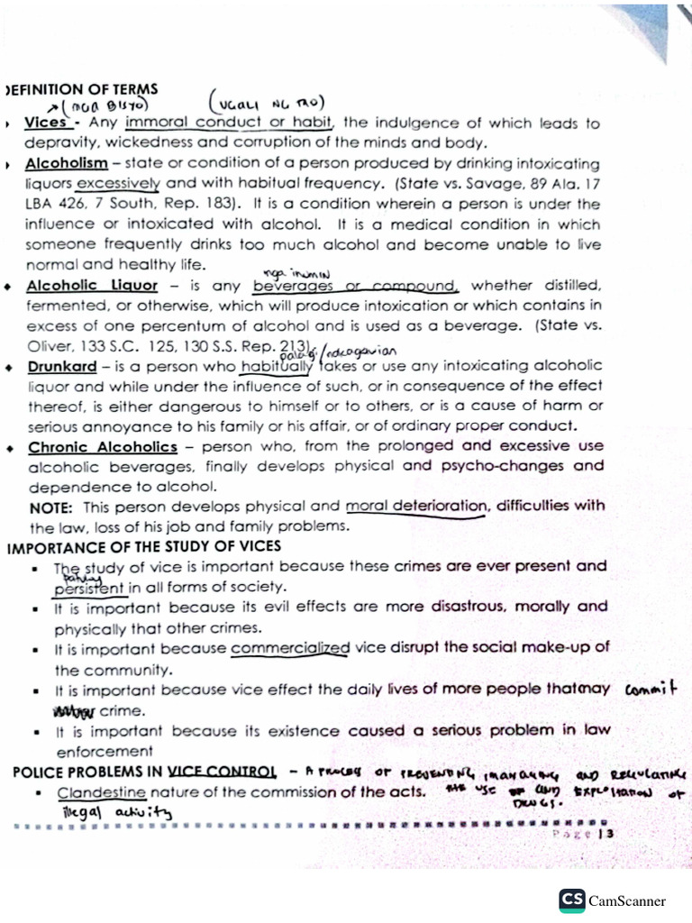 Vice and Drug Control and Education | PDF