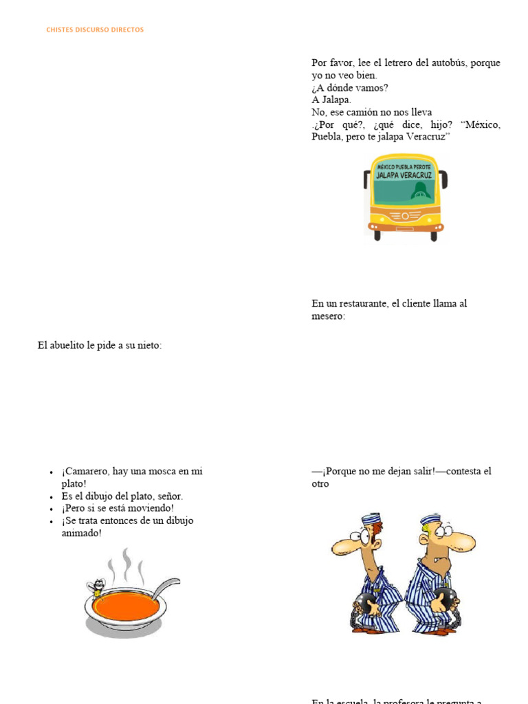 Chistes Con Discurso Directo e Indirecto | PDF