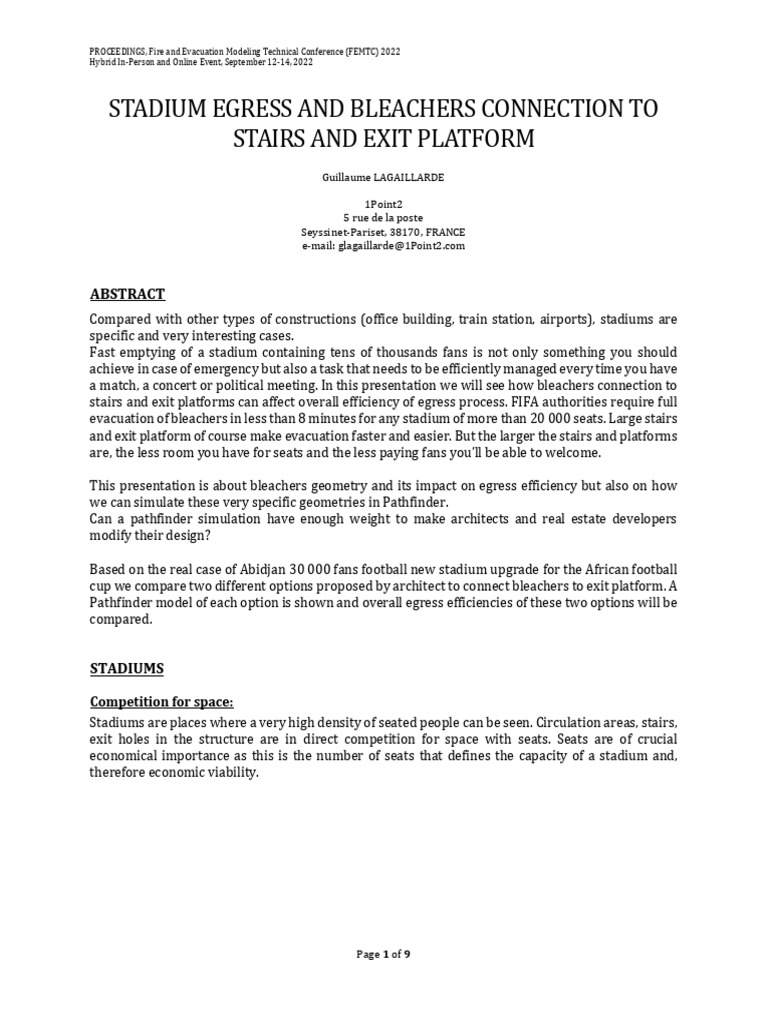 12.stadium Egress and Bleachers Connection To Stairs and Exit Platform | PDF | Simulation | Stairs