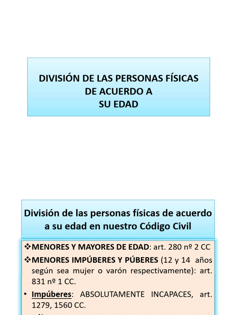 Guía de Clase 4. División de Las Personas Físicas de Acuerdo A Su Edad ...