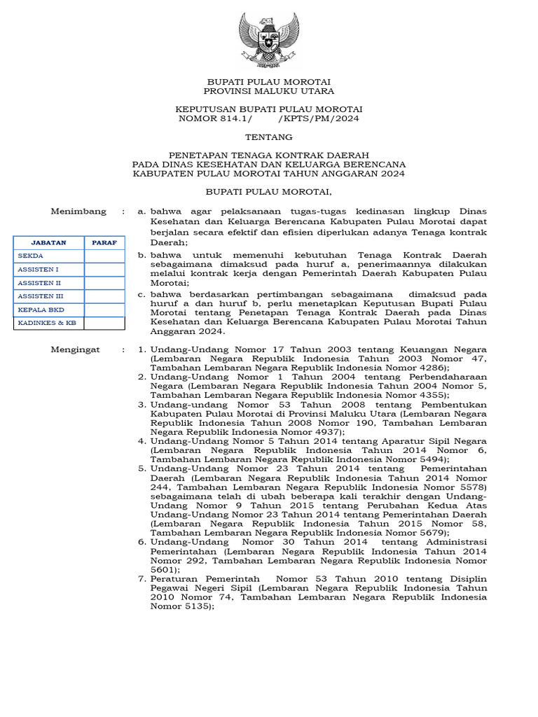 TKD Dinas Kesehatan 2024 | PDF