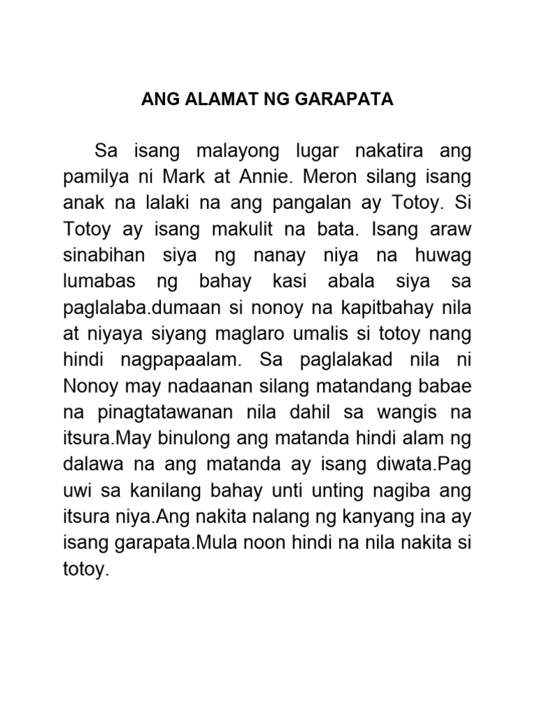 Ang Alamat Ng Garapata | PDF