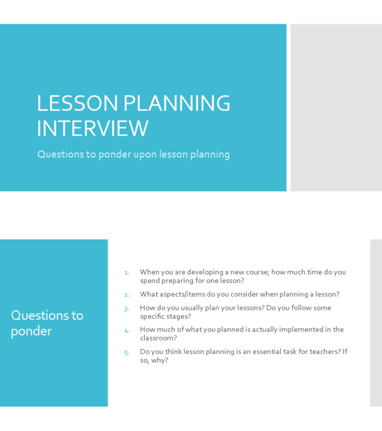 Lesson Plan Interview | PDF | Career & Growth | Science & Mathematics