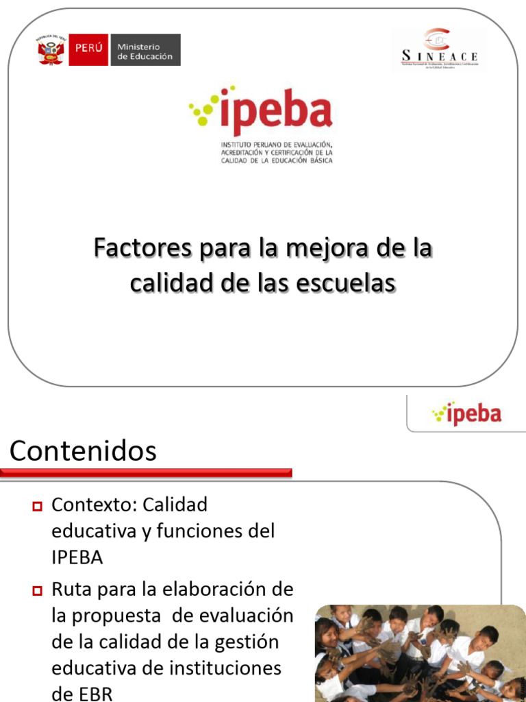 IPEBA-Factores para La Mejora de La Calidad de Las Escuelas | PDF ...