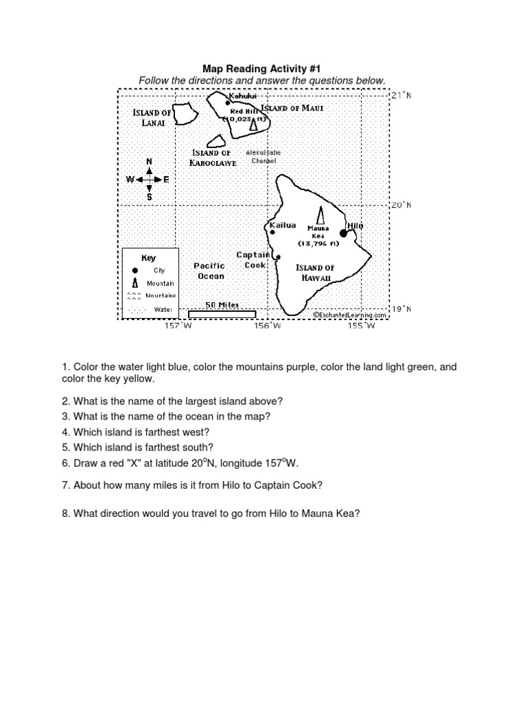 Map Reading Activities | PDF | Longitude | Latitude