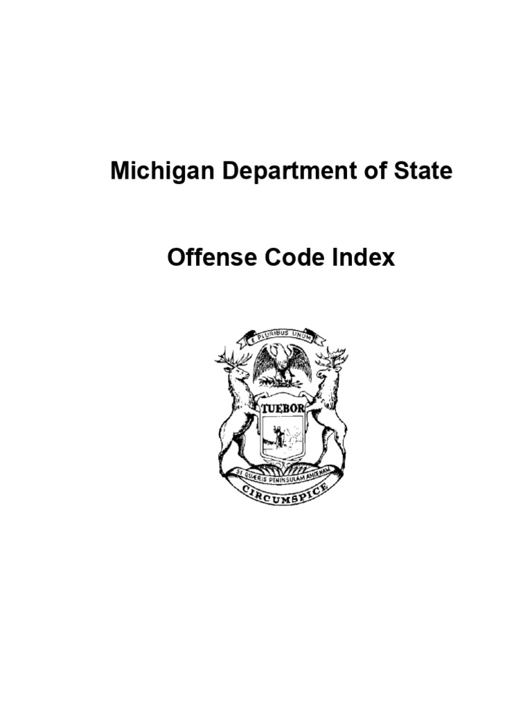 Mi Dos OffenseCode | PDF | Public Law | Misconduct