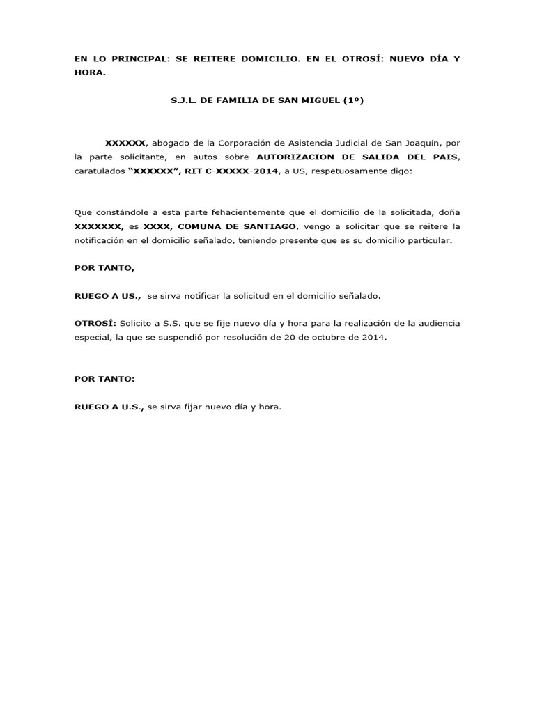 Señala Nuevo Domicilio Lucero Marca | PDF