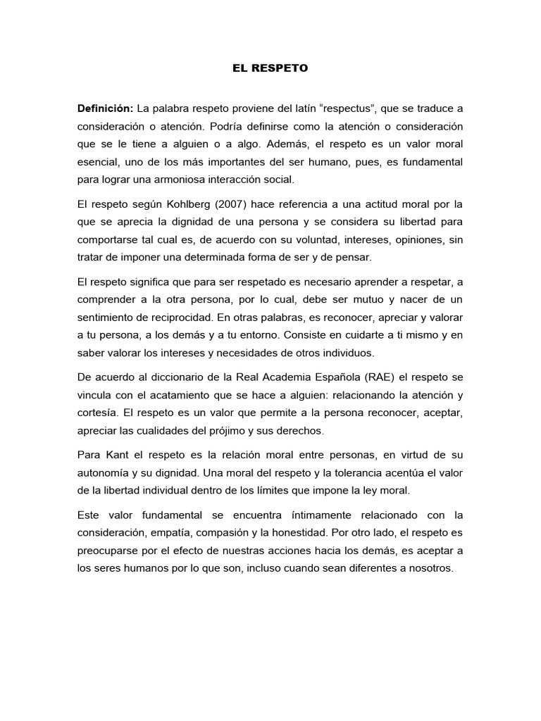 El Respeto Pdf