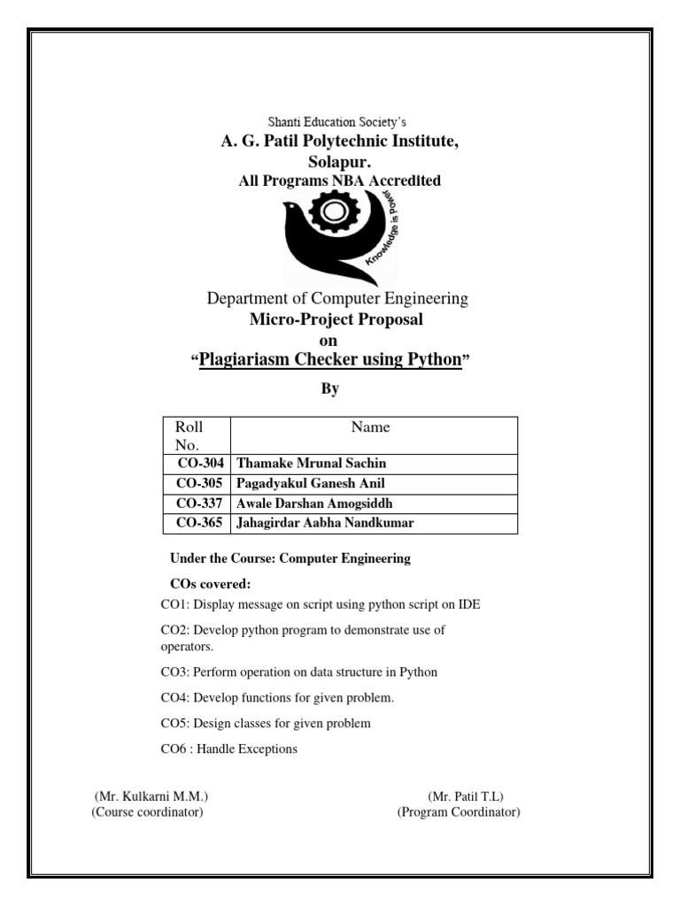 PWP Proposal G 7 | PDF | Python (Programming Language) | Plagiarism