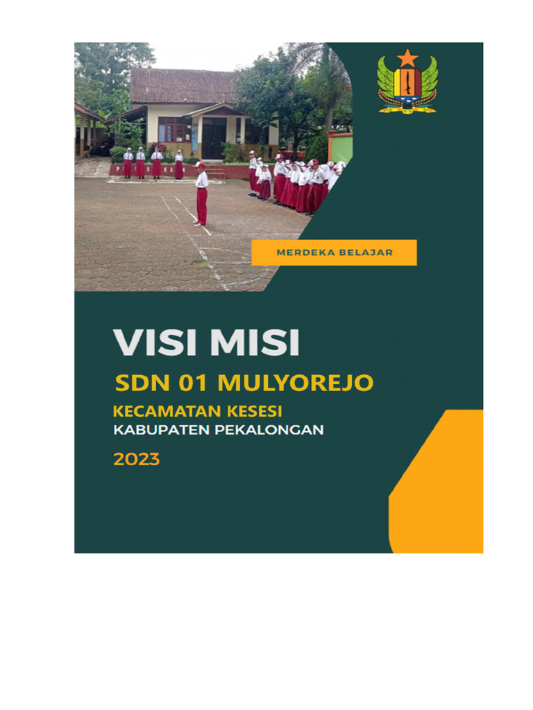 A. Dokumen Visi Misi Tujuan Sekolah - SDN 01 Mulyorejo | PDF