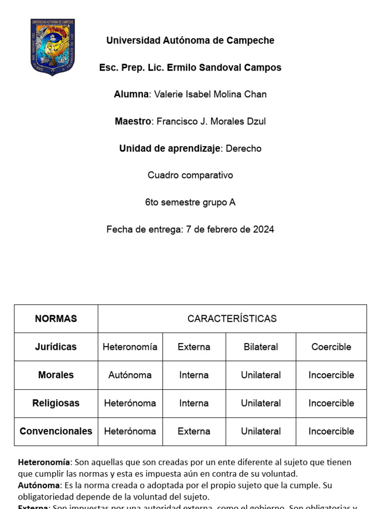 Comparativa de Normas: Coercibles e Incoercibles | PDF