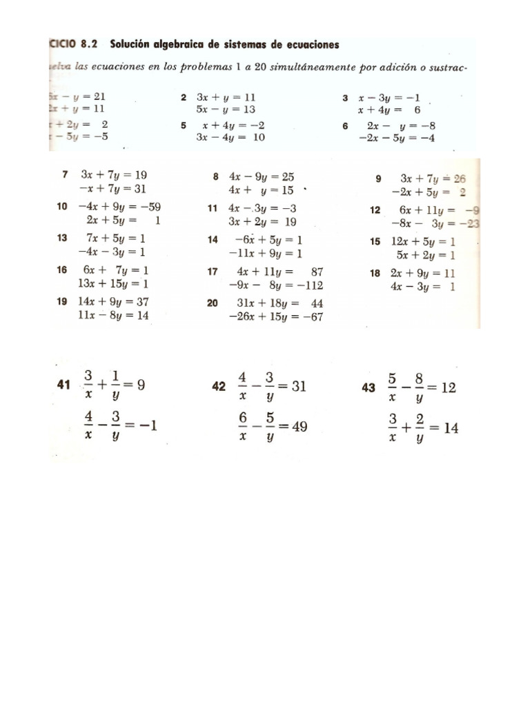 Sistemas de Ecuaciones Lineales 2x2 | PDF