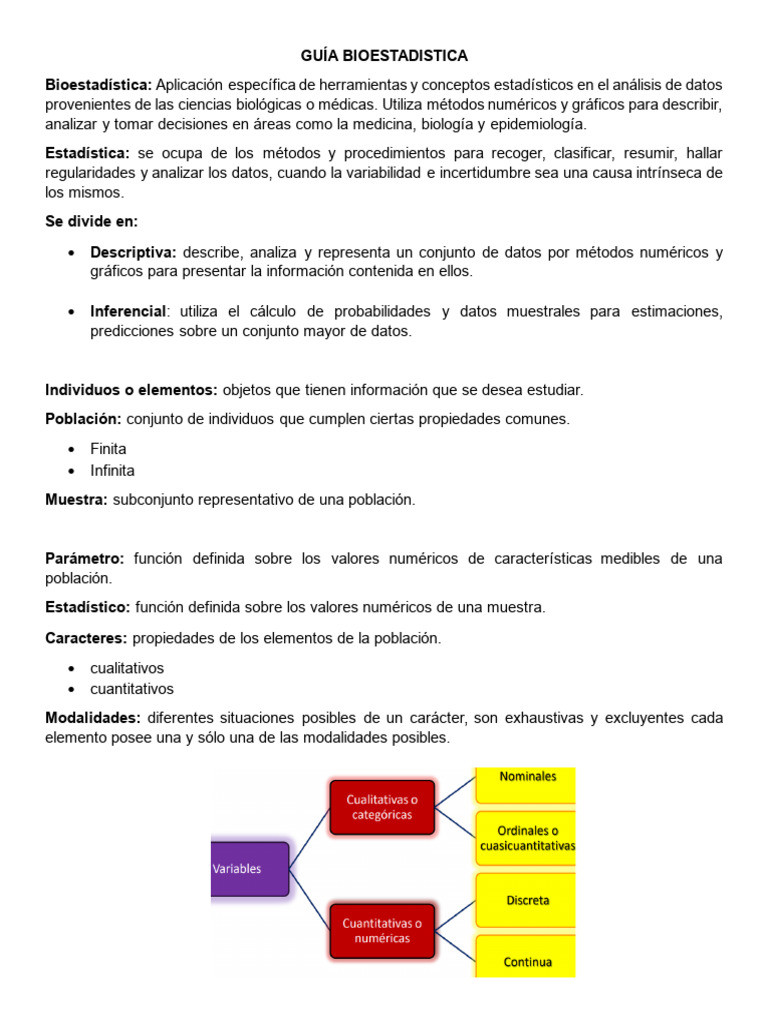 Guía Bioestadistica | PDF | Muestreo (Estadísticas) | Desviación Estándar
