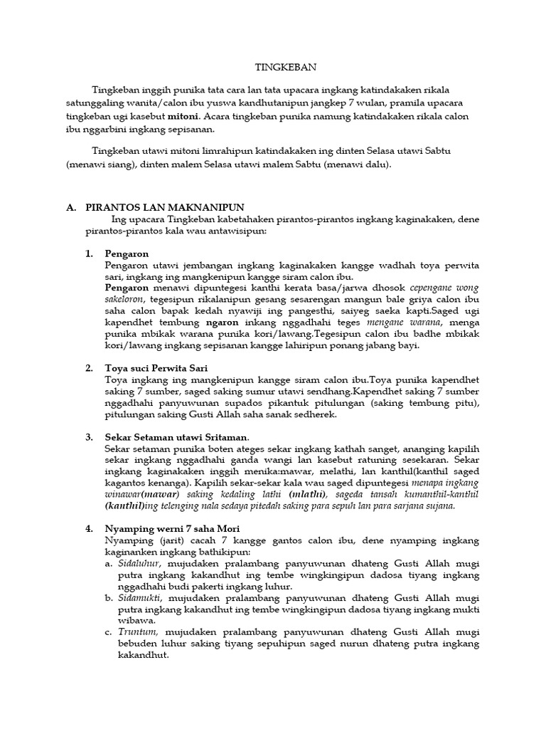 Materi Tingkeban | PDF