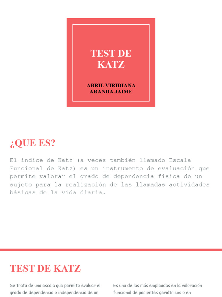 Test de Katz | PDF | Baño