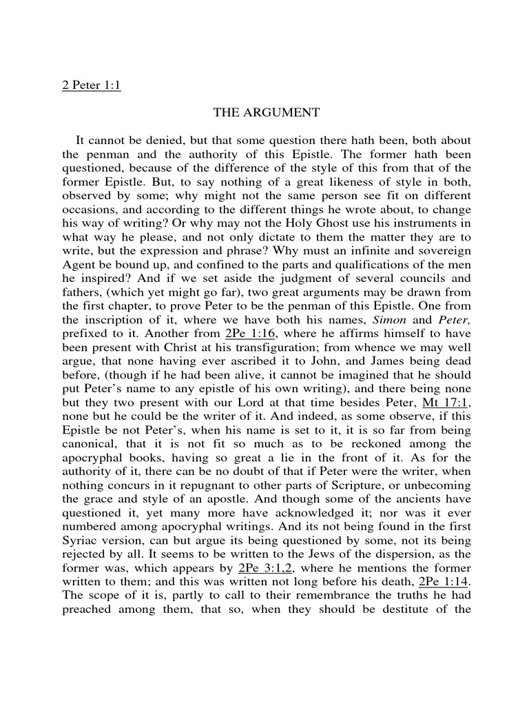 Matthew Poole - 2 Peter | PDF | Jesus | Revelation