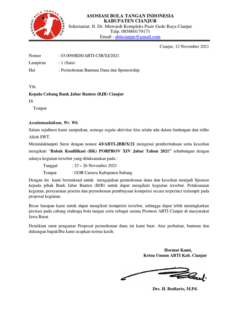 Surat Pengantar Proposal 2021. | PDF